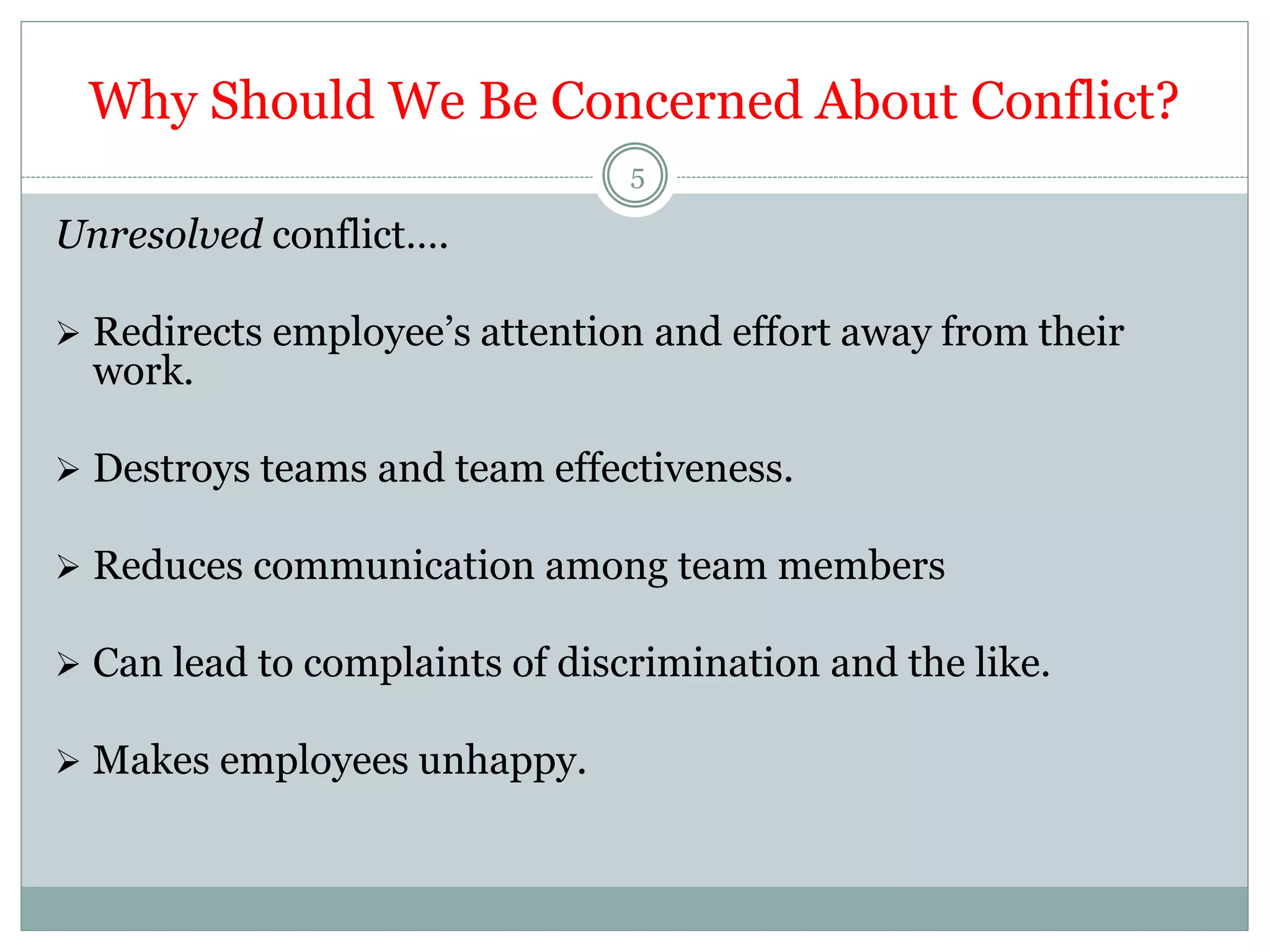 Recognizing, Responding and Resolving Conflict | PPTX