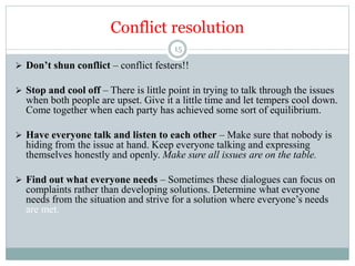 Recognizing, Responding and Resolving Conflict | PPT
