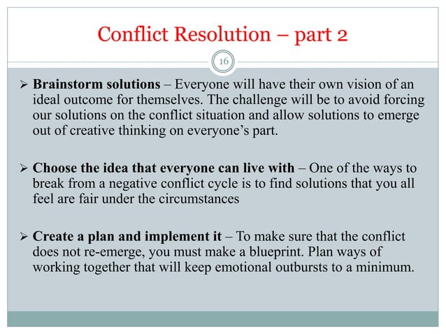 Recognizing, Responding and Resolving Conflict | PPT