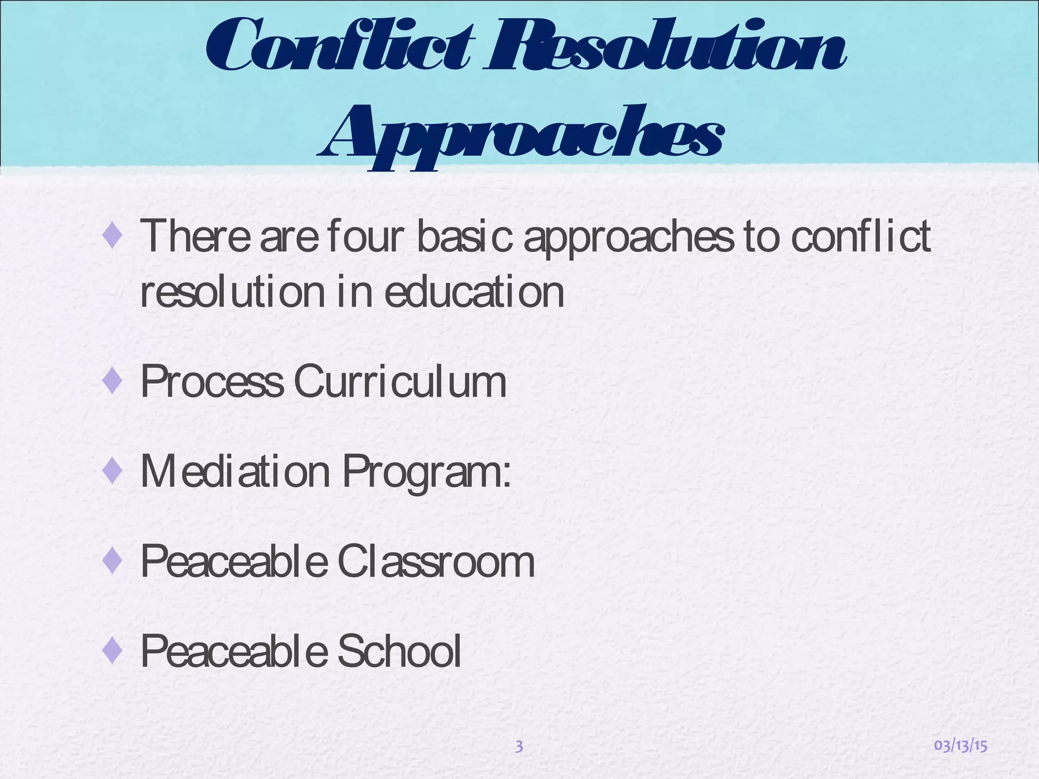Conflict resolution within classroom | PPT