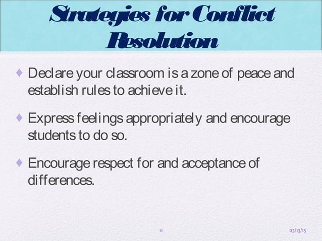 Conflict resolution within classroom | PPT | Educational Assessment ...