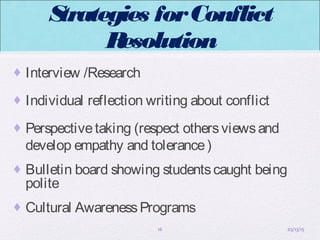 Conflict resolution within classroom | PPT