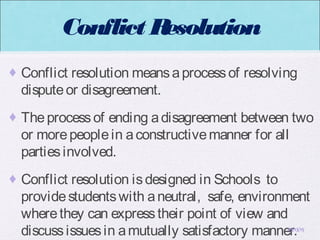 Conflict resolution within classroom | PPT