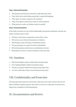 Conflict Resolution Policy Template for HR Managers | DOCX