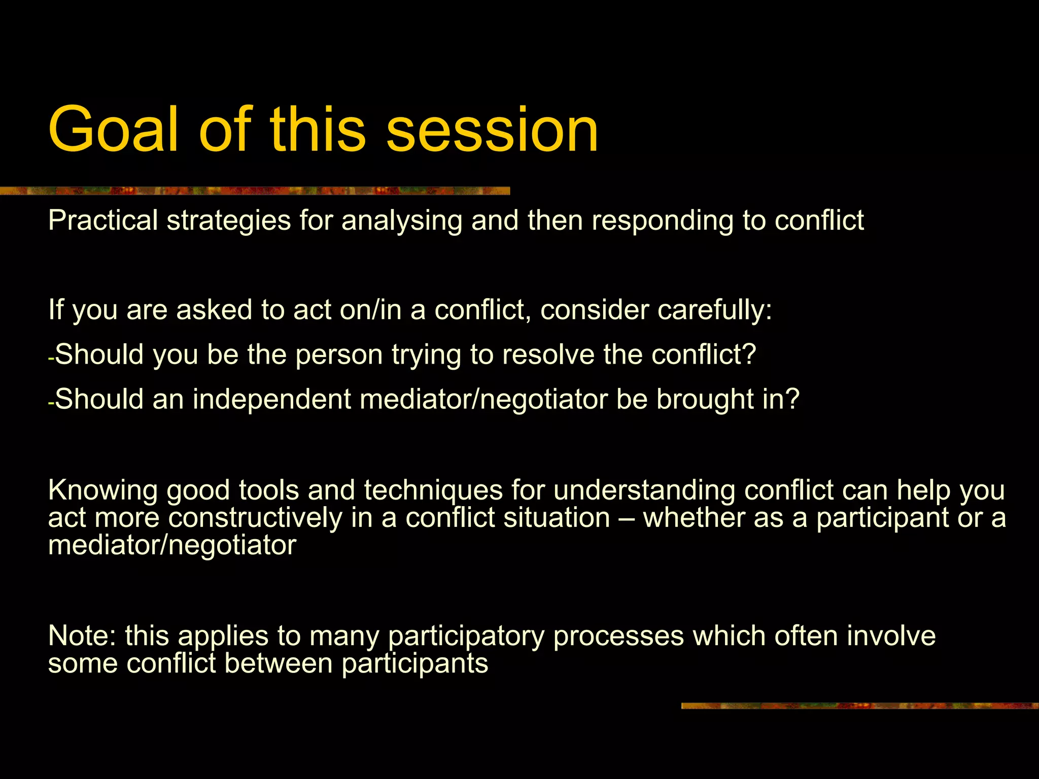 Conflict Resolution: Practical Tools and Techniques | PDF
