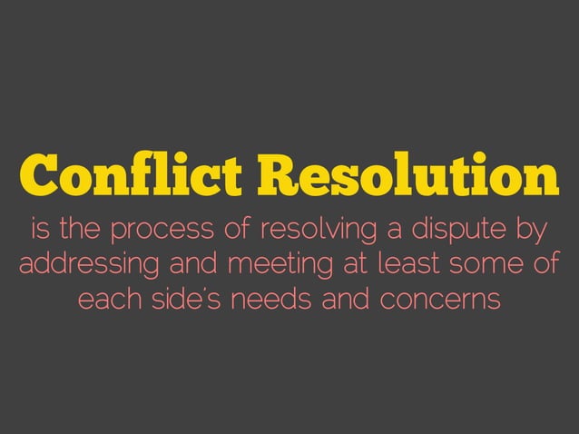 Conflict Resolution Strategies | PDF