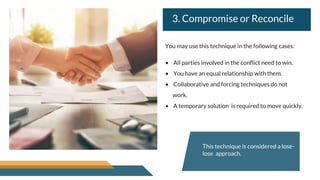 Conflict resolution techniques for the pmp certification exam | PPTX