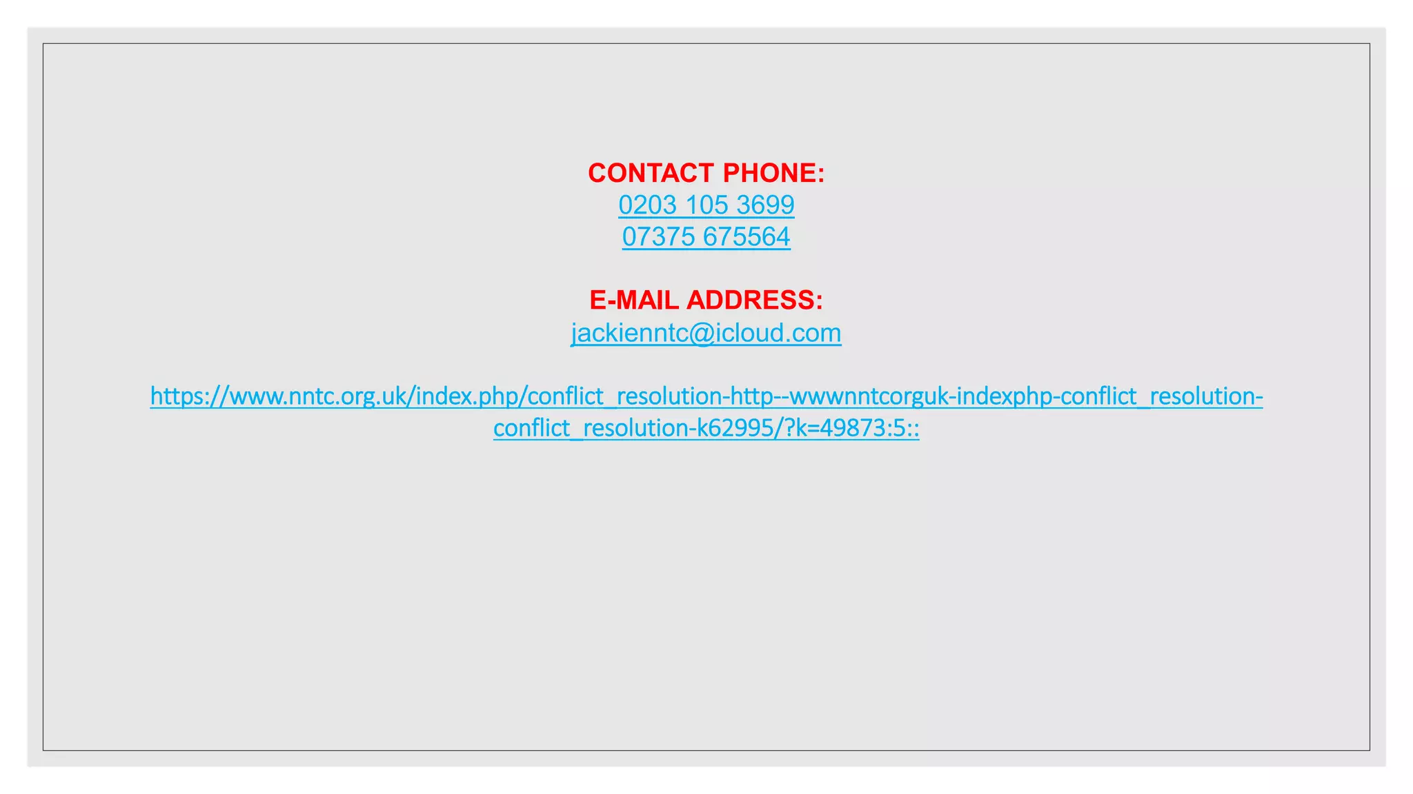 Conflict resolution training | PPTX