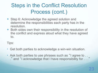 Conflict resolution training for supervisors | PPTX