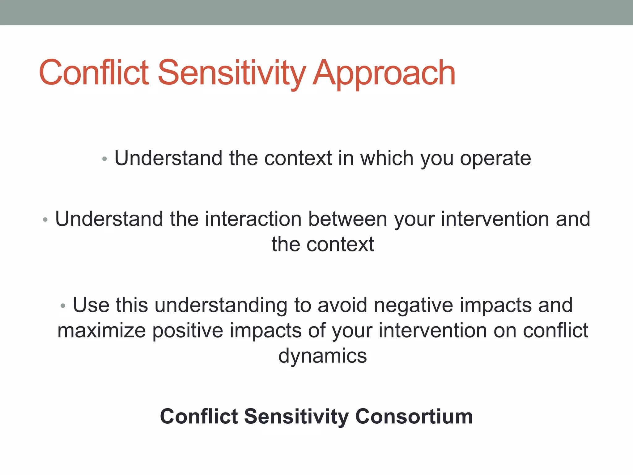 Conflict sensitivity | PPTX