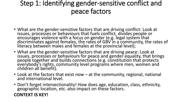 Conflict Sensitivity and Gender.pptx | Debated Sensitive Social Issues ...