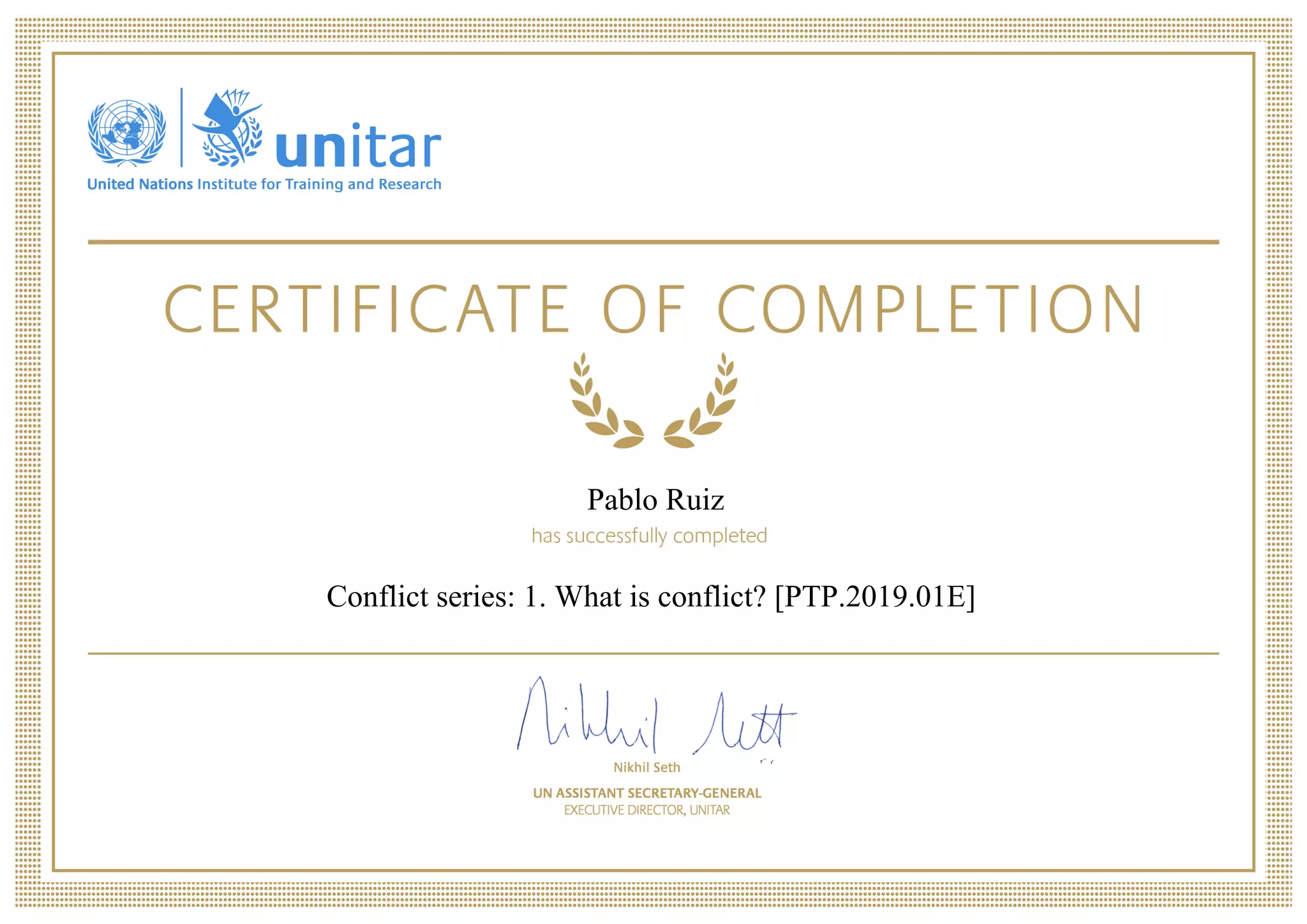 Conflict Series 1 - UN - Pablo Ruiz Amo | PDF