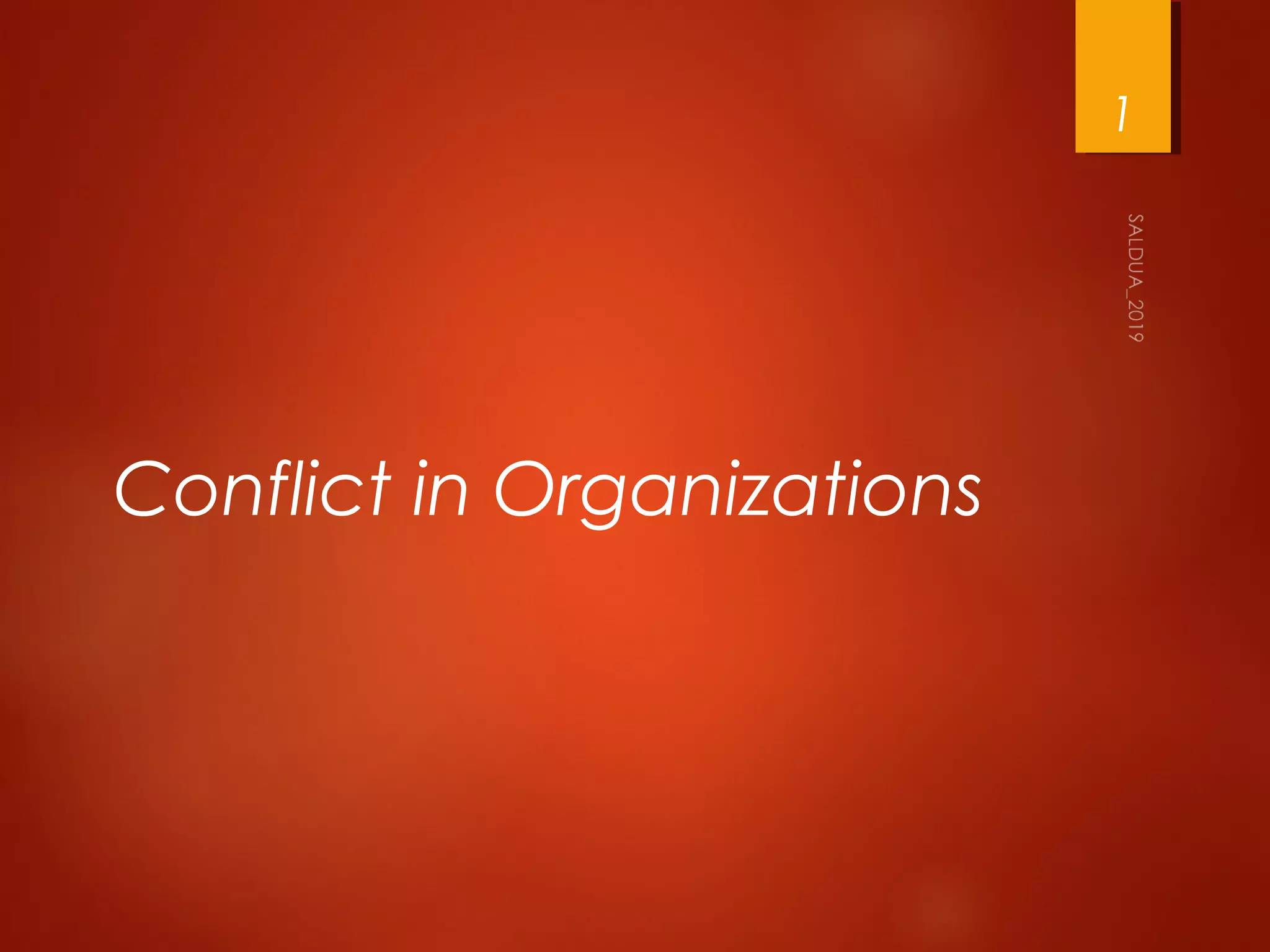 Conflicts in organizations | PPT