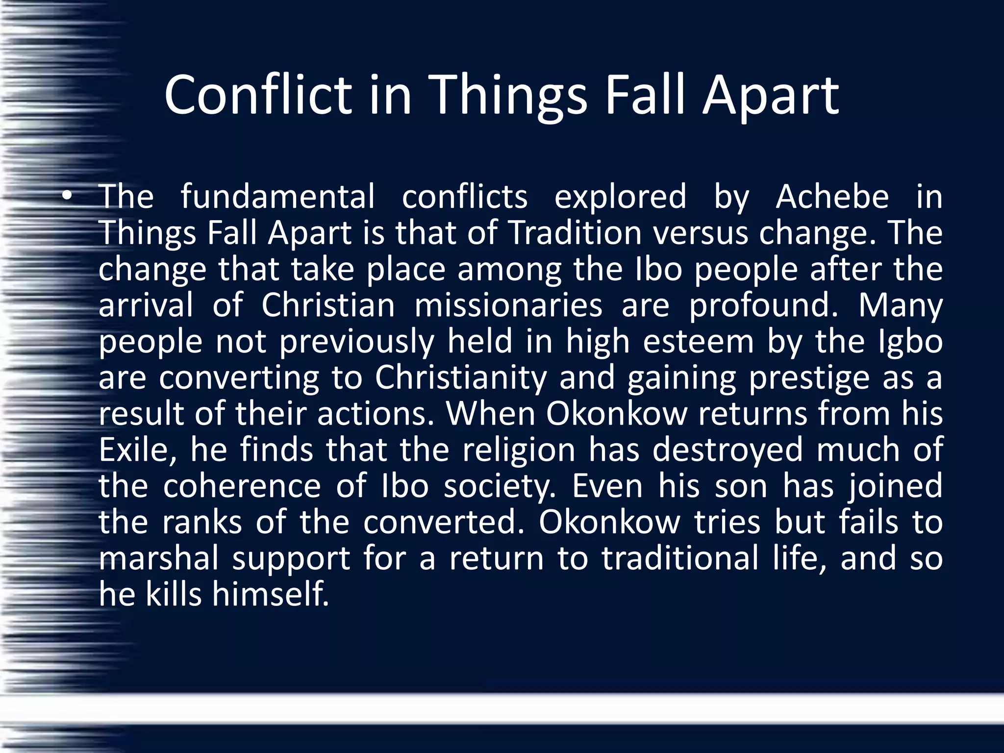 Conflicts in 'Things Fall Apart' | PPTX