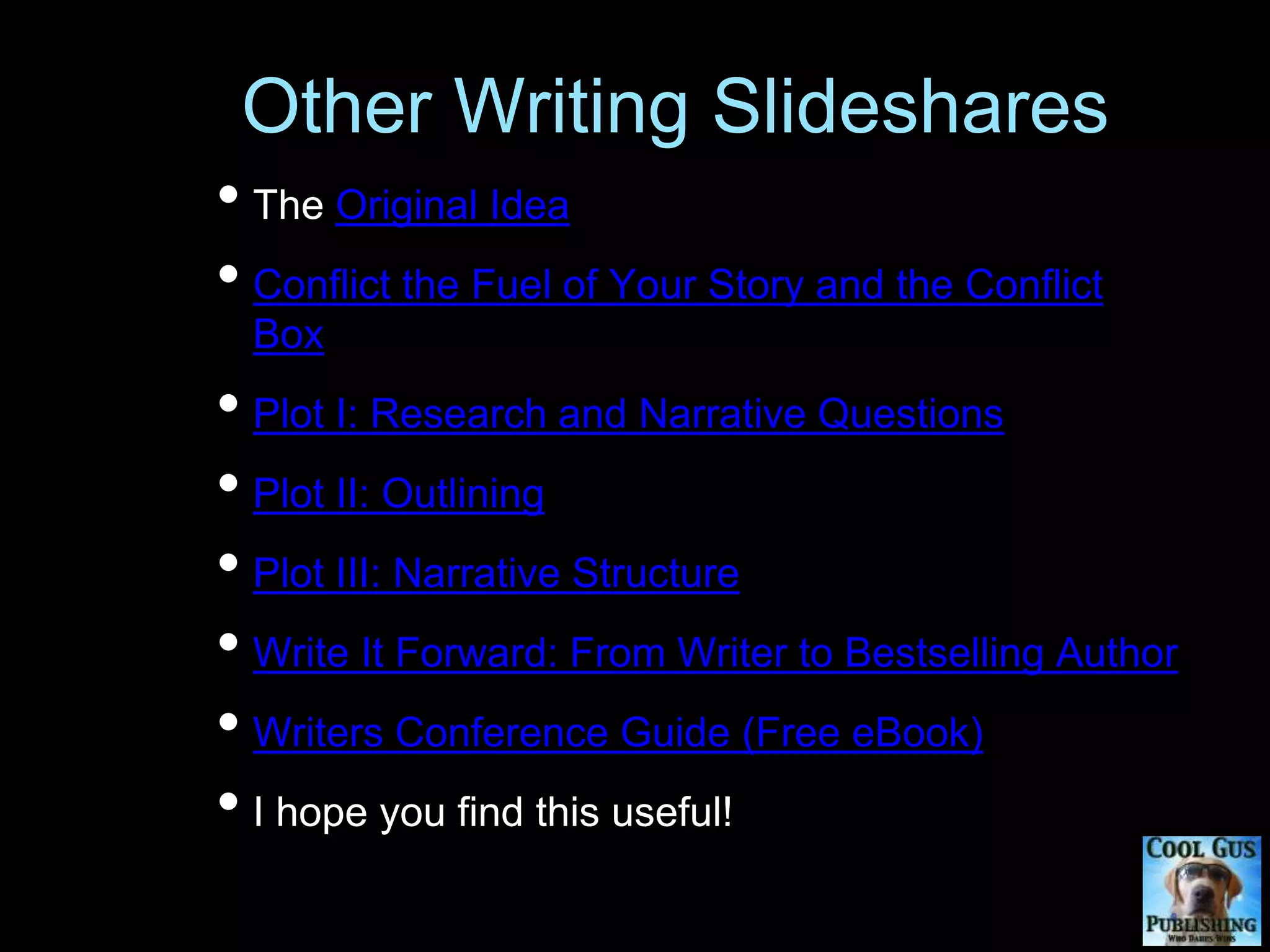 The Conflict Box by Bob Mayer (updated 2016) | PPTX