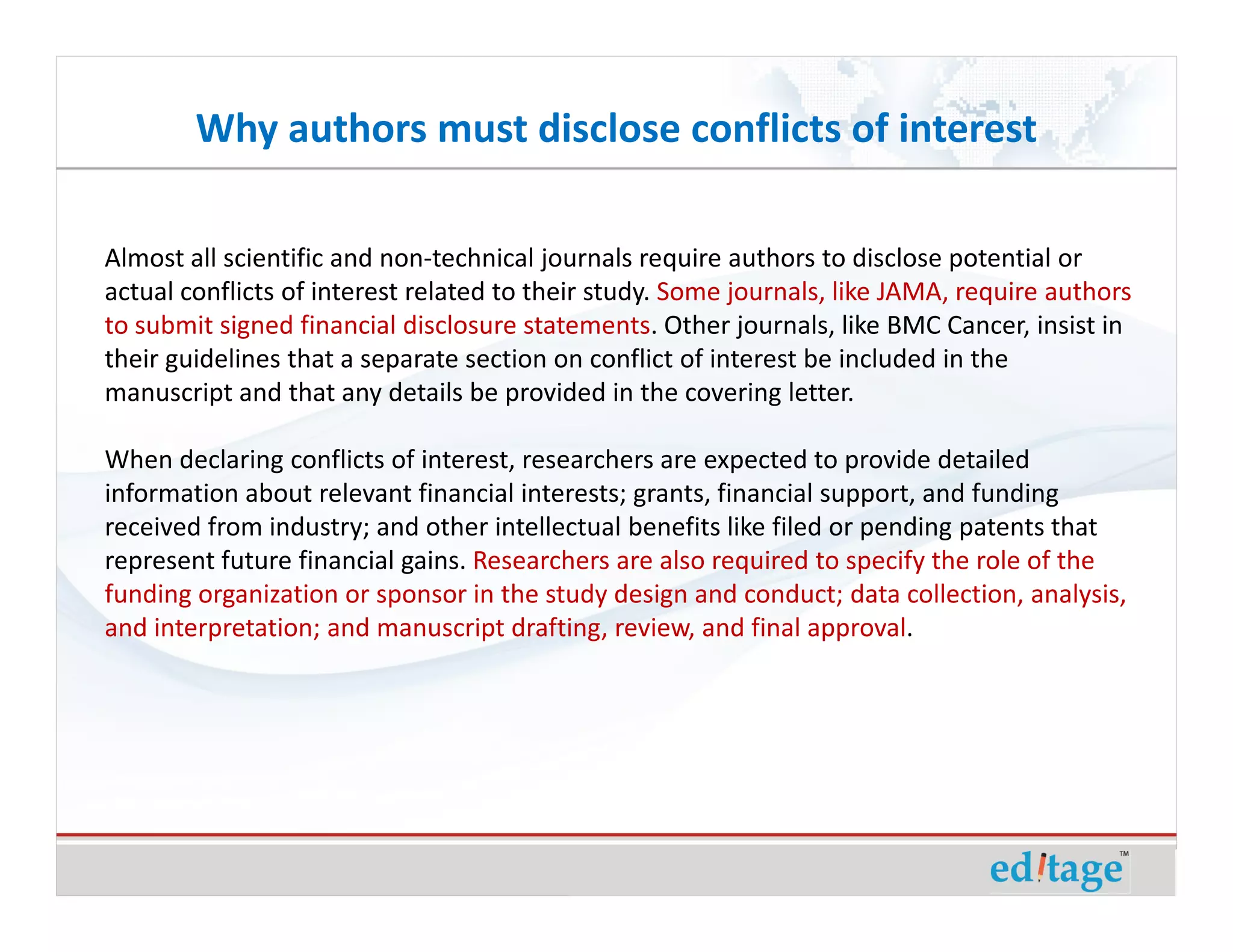 Conflicts of interest | PDF