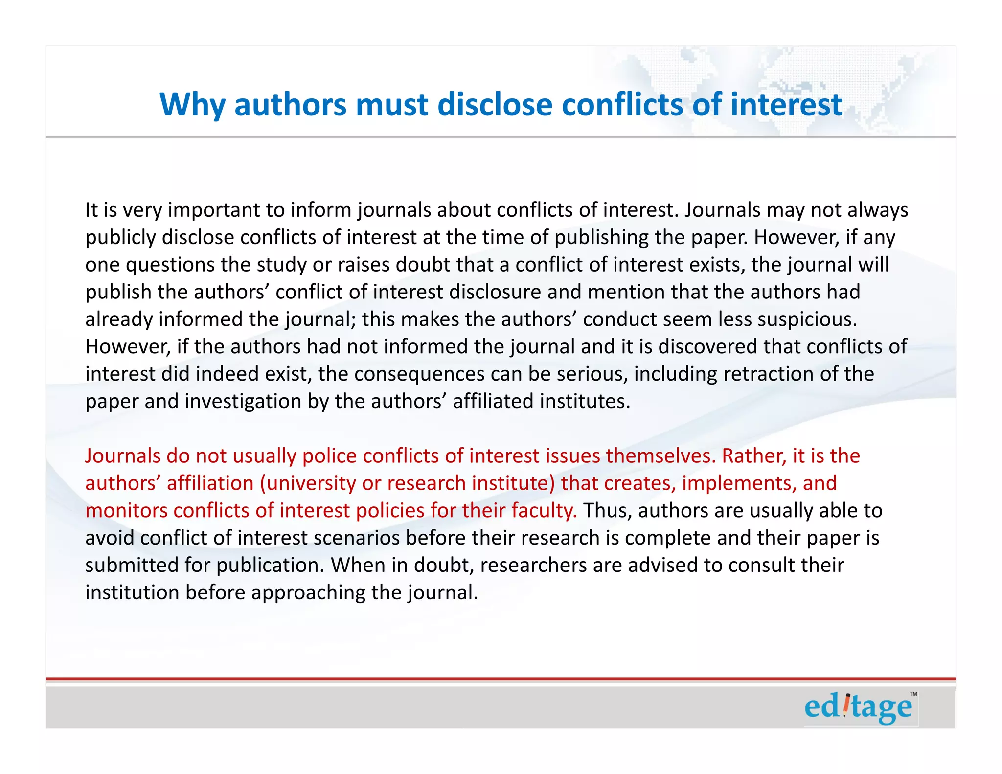 Conflicts of interest | PDF