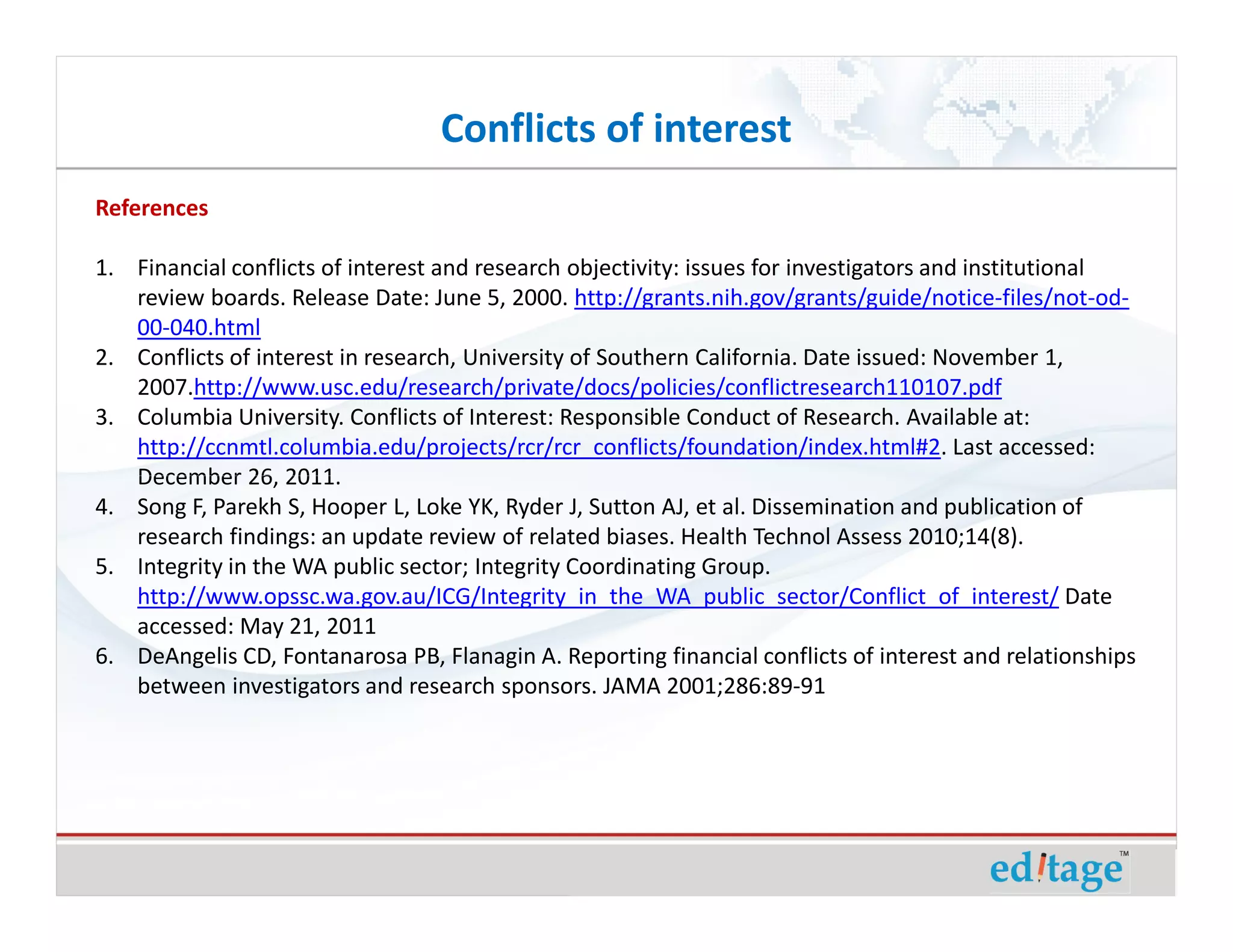 Conflicts of interest | PDF