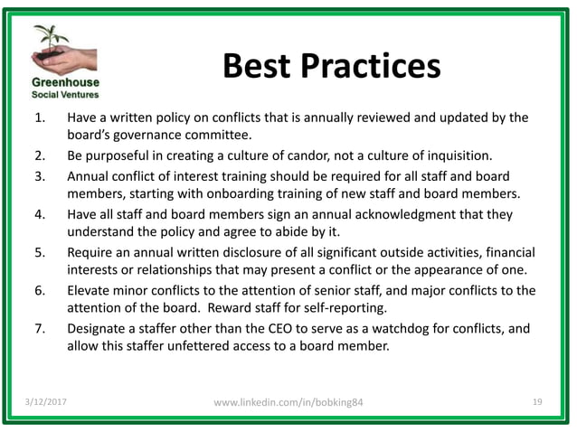 Conflicts of Interest | PPTX | Business | Business and Finance