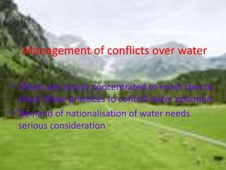 Conflicts over water | PPTX