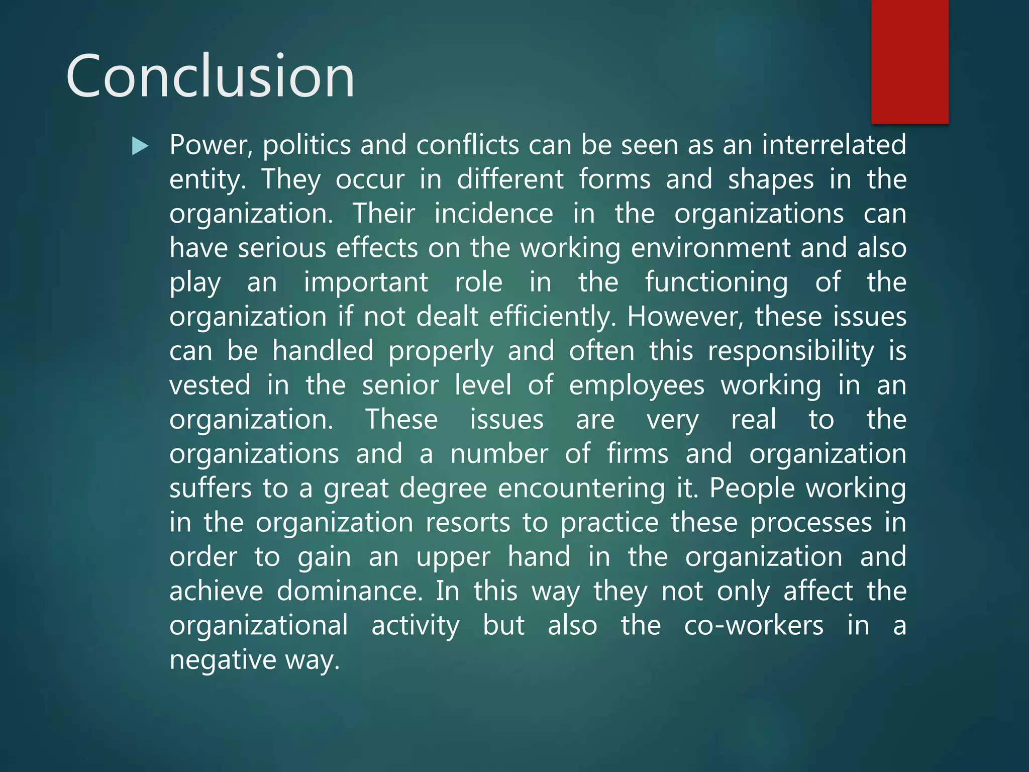 Conflicts in Organization | PPTX