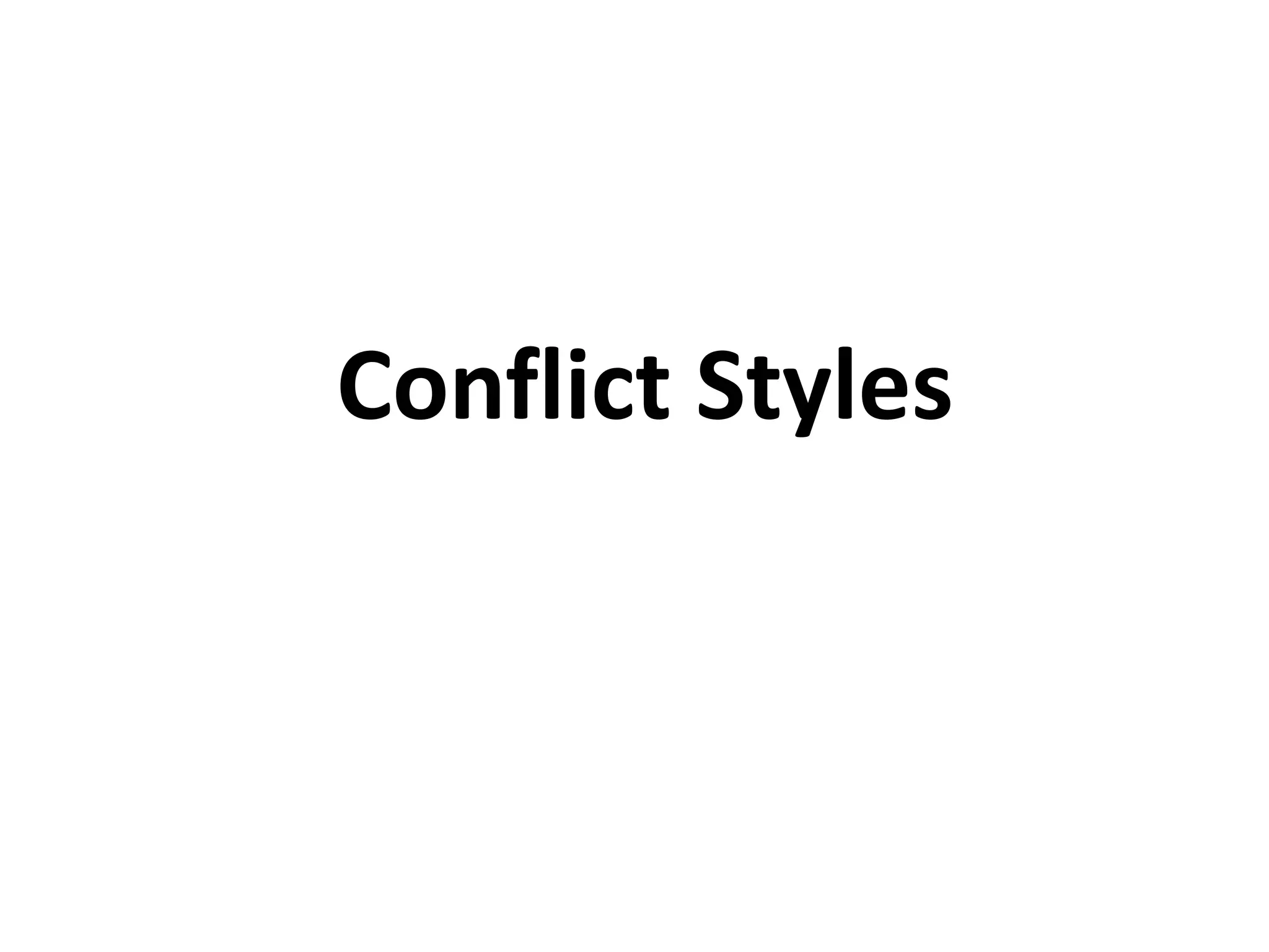 Conflict styles | PPT