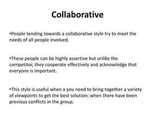 Conflict styles | PPT