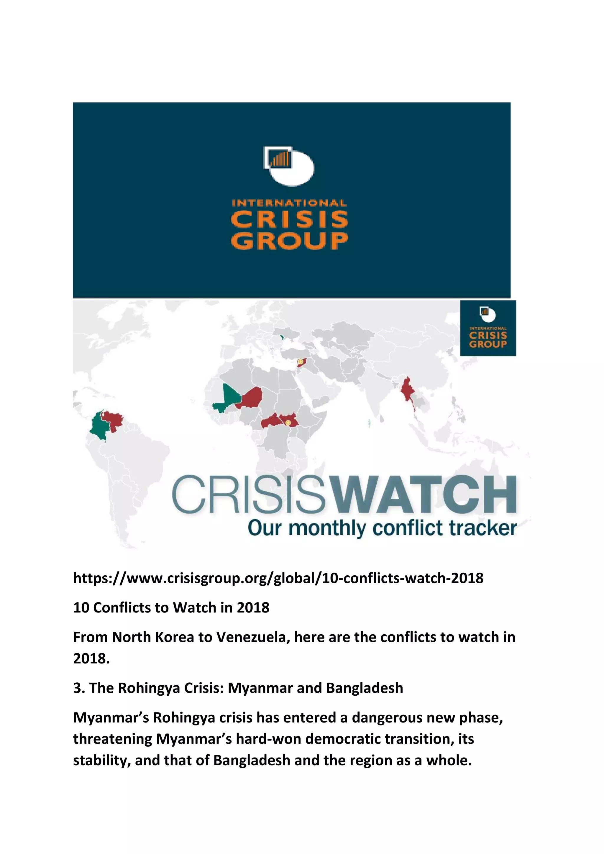 CONFLICTS WATCH LIST 2018 AND MYANMAR | PDF