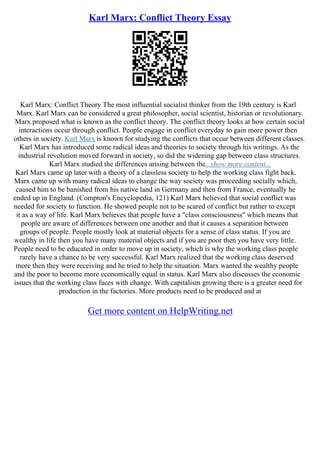 Conflict Theory Essay | PDF
