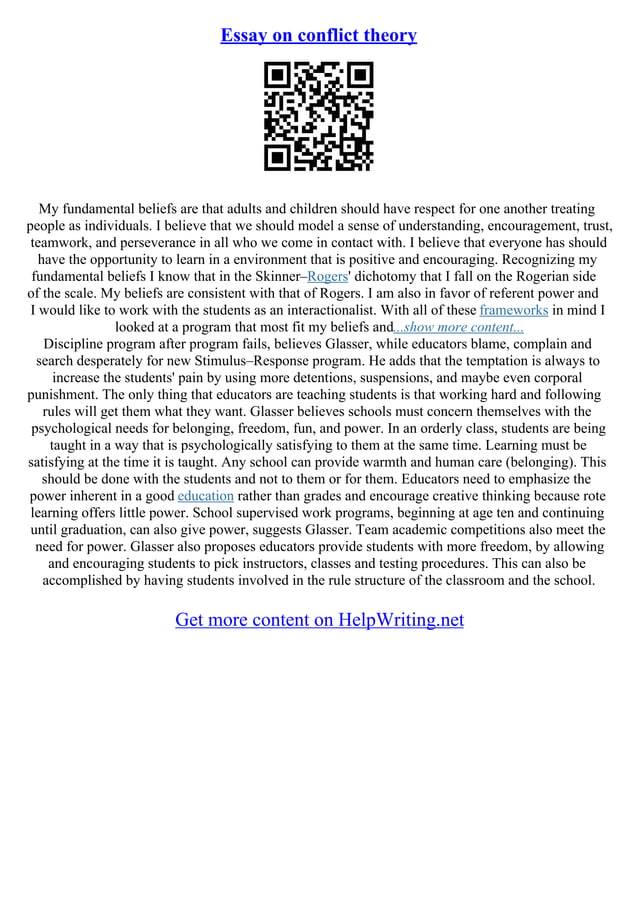 Conflict Theory Essay | PDF
