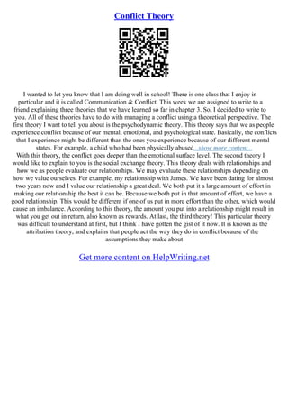 Conflict Theory Essay | PDF