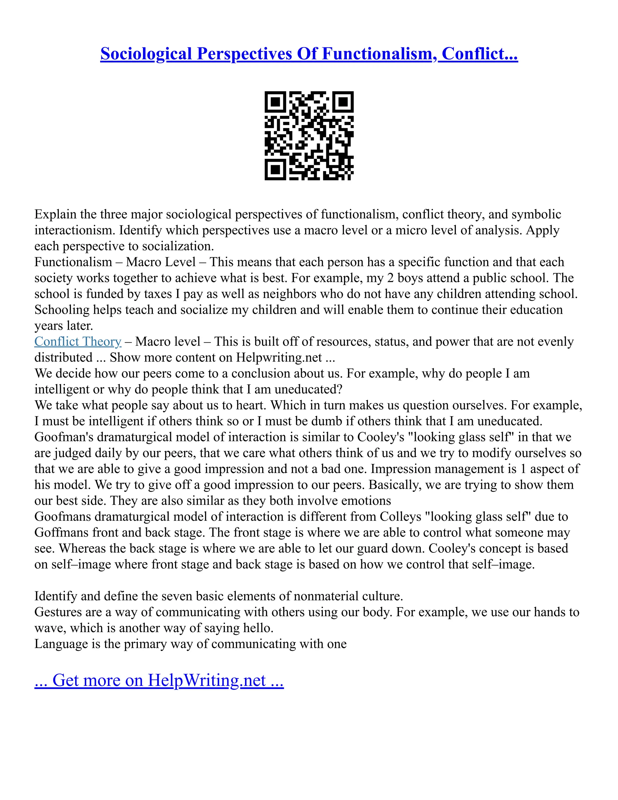Conflict Theory Vs Structural Functionalism Pdf