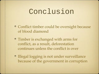 Conflict timber in sierra leone presentation power point | PPT
