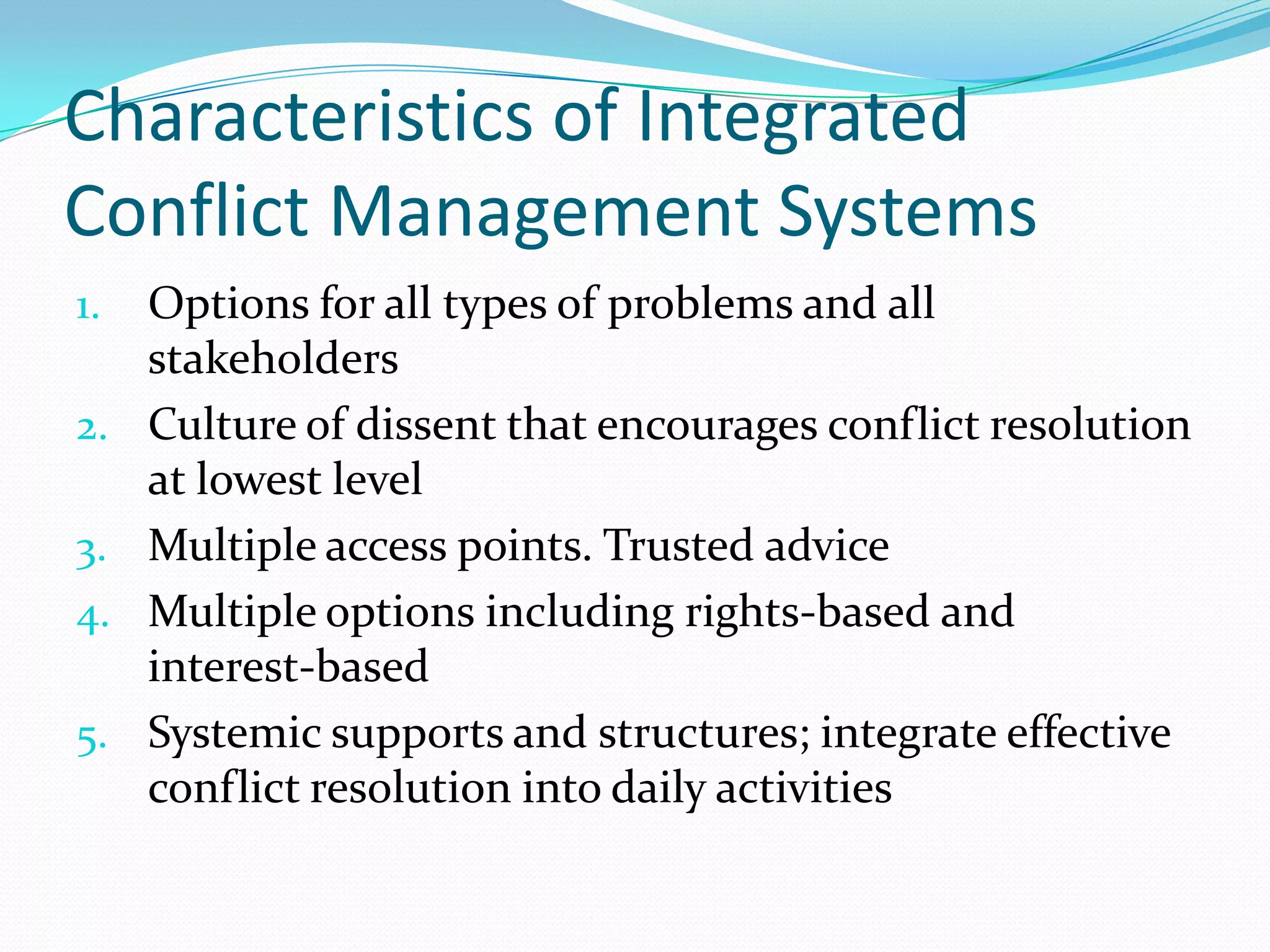 Conflict Transformation & Integrated Conflict Management Systems | PPTX
