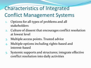 Conflict Transformation & Integrated Conflict Management Systems | PPTX