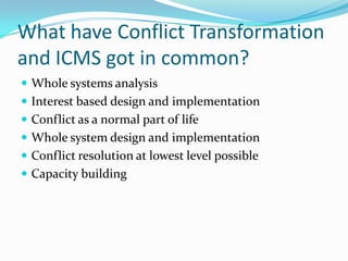 Conflict Transformation & Integrated Conflict Management Systems | PPTX