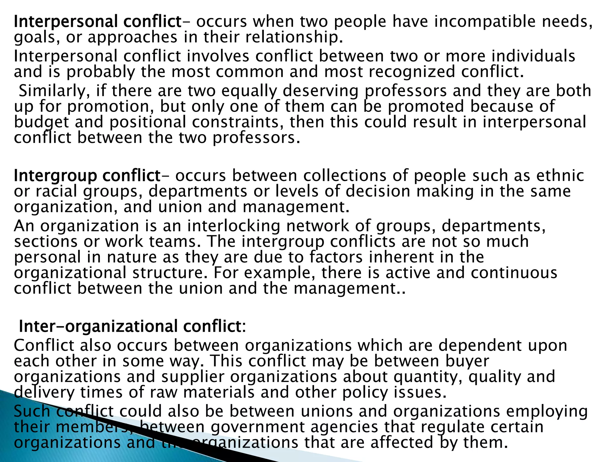Conflict (types and causes),conflict resolution | PPTX
