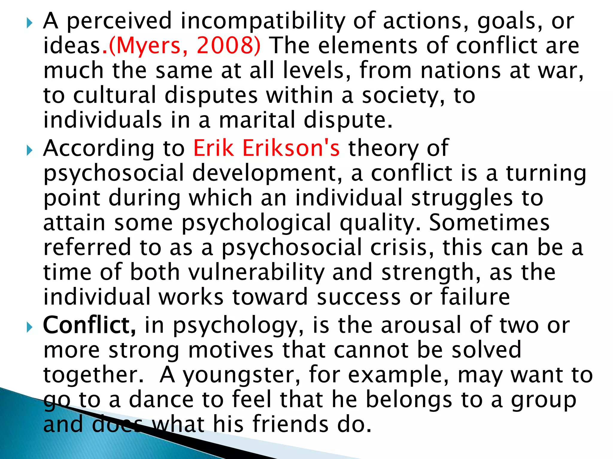 Conflict (types and causes),conflict resolution | PPTX