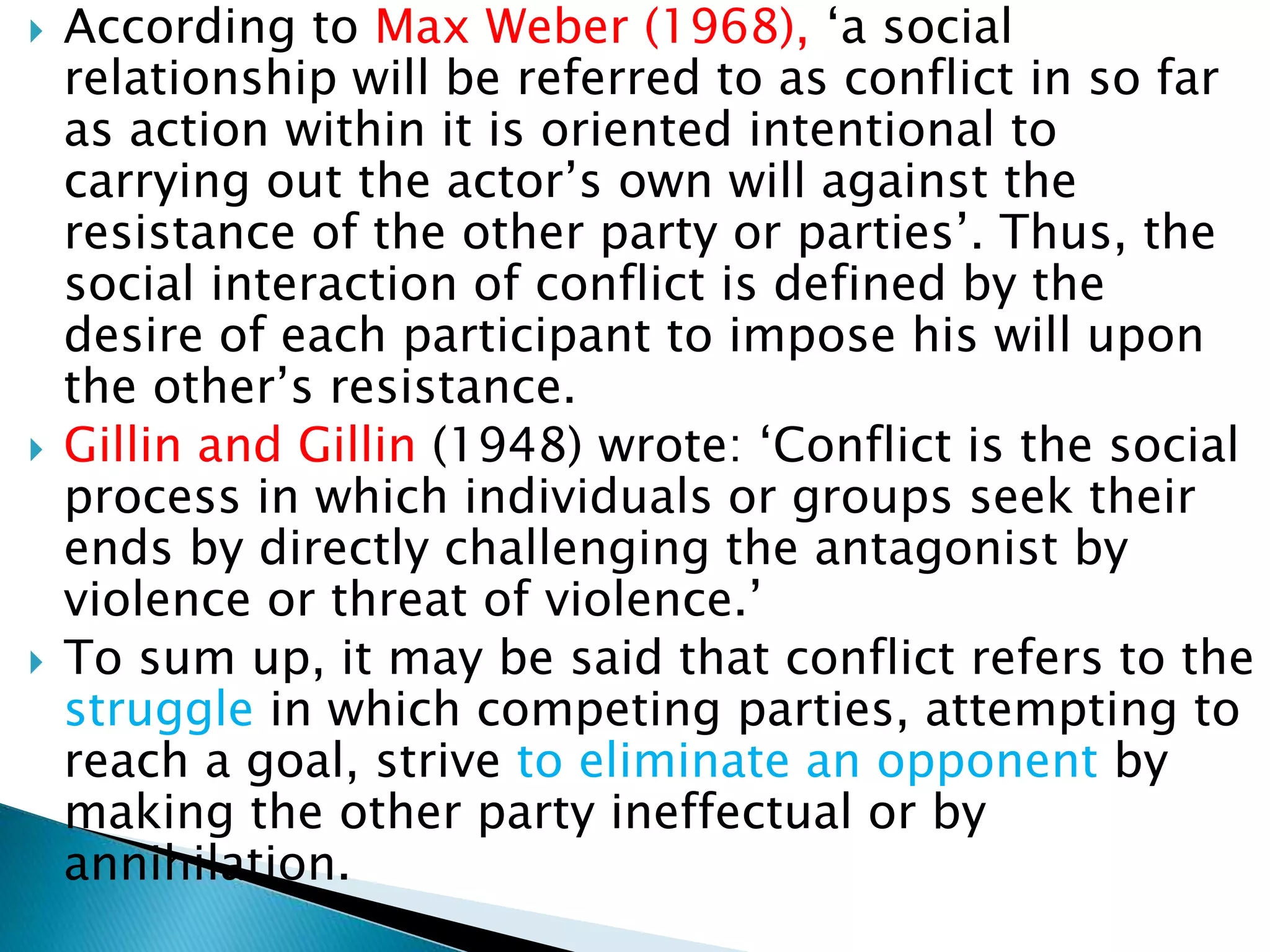 Conflict (types and causes),conflict resolution | PPTX