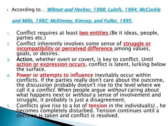 Conflict (types and causes),conflict resolution | PPTX