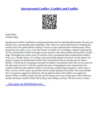 Conflict Worksheet | PDF