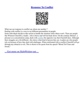Conflict Worksheet | PDF