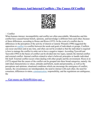 Conflict Worksheet | PDF