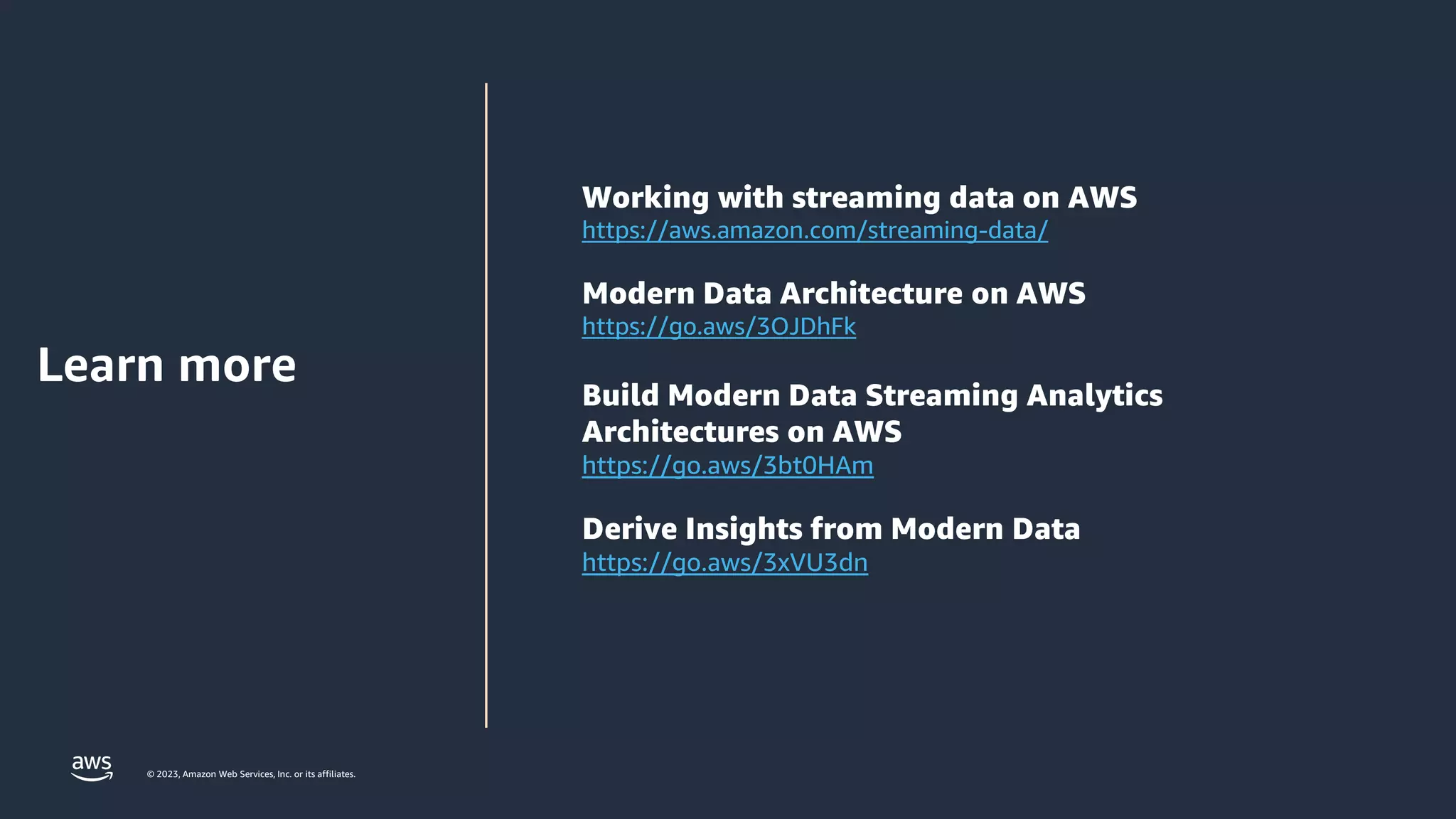 Building Modern Streaming Analytics with Confluent on AWS | PPT