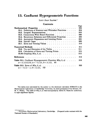 Confluent hypergeometricfunctions | PDF | Physics | Science