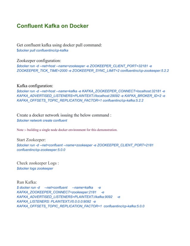 Confluent kafka on docker | PDF