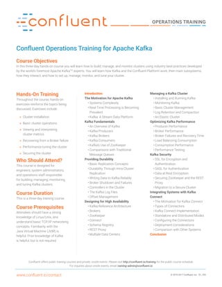 Confluent Operations Training for Apache Kafka | PDF