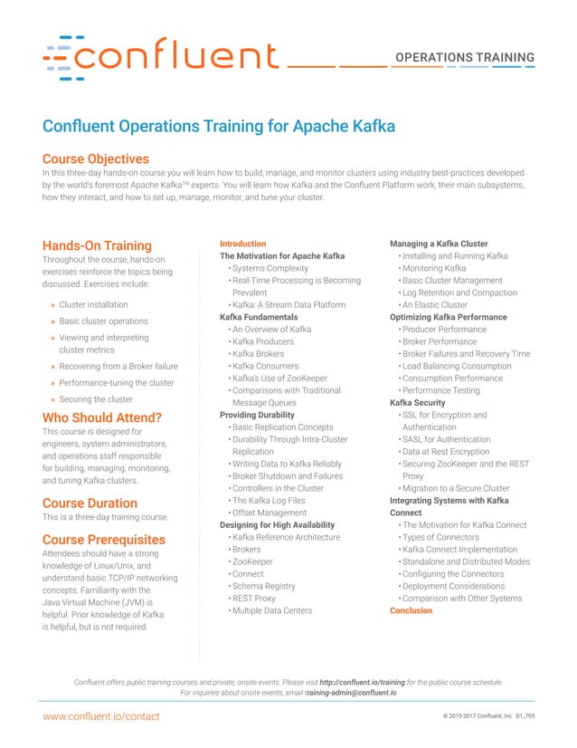 Confluent Operations Training for Apache Kafka | PDF | Cloud Computing | Internet
