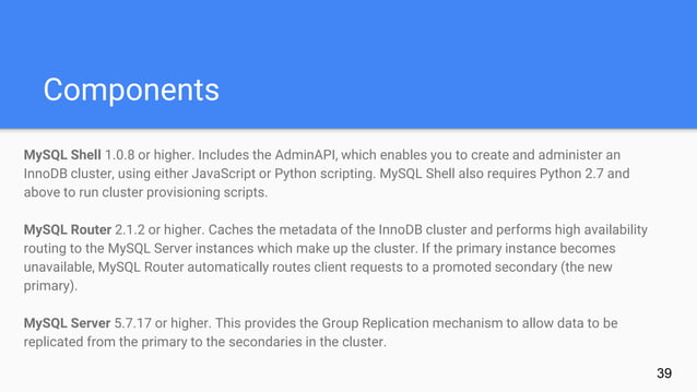 ConFoo MySQL Replication Evolution : From Simple to Group Replication | PPT