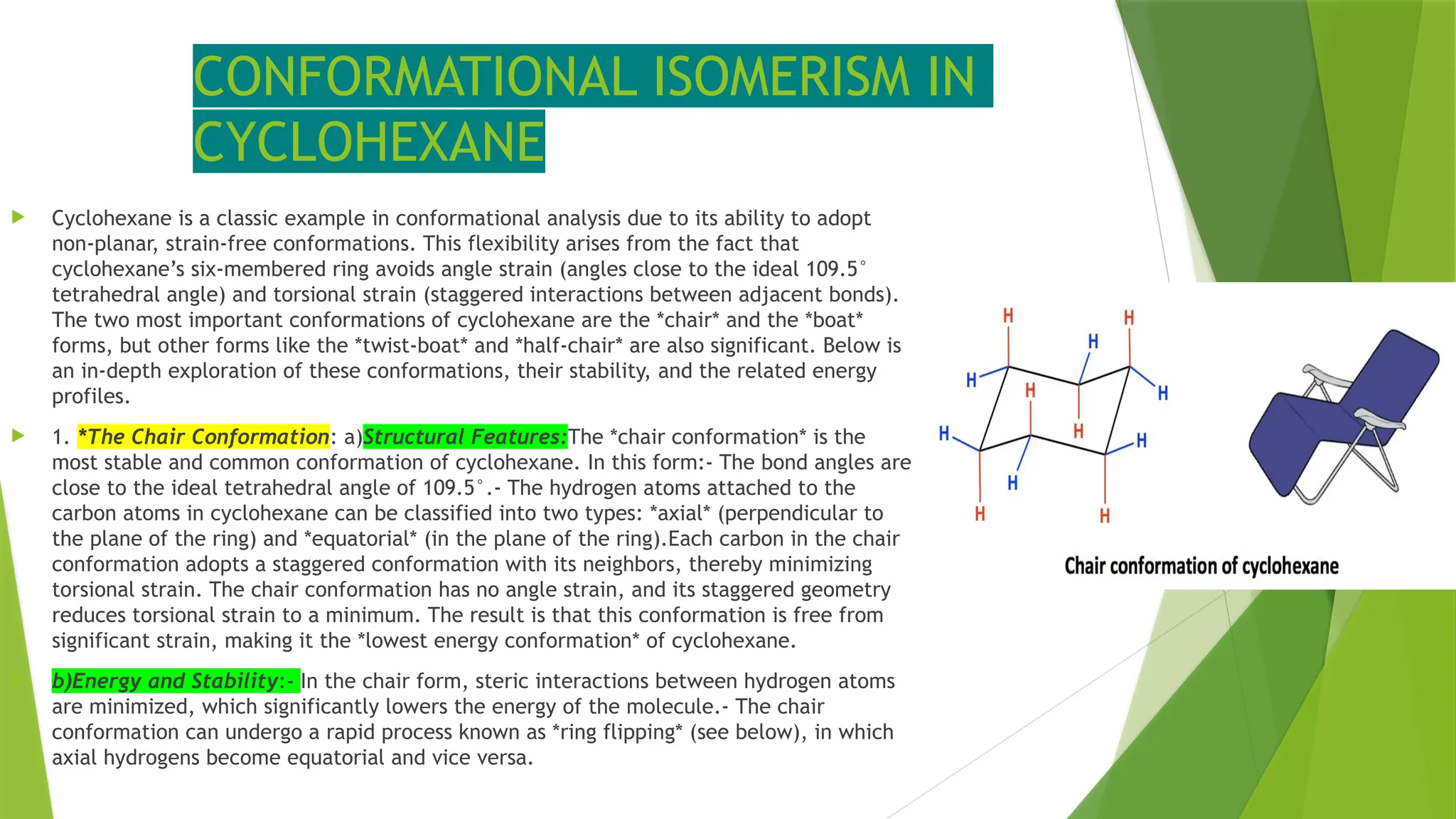 conformational isomerism in cyclohexane CHEM 102.pptx